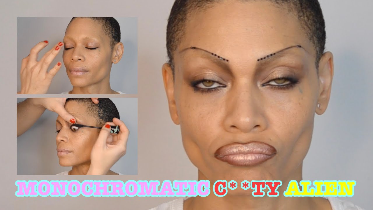 MONOCHROMATIC ALIEN GLADIATOR MAKEUP TUTORIAL - YouTube
