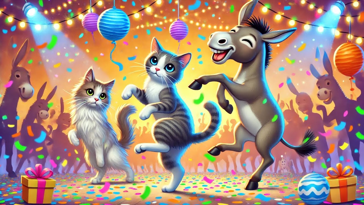 Animal Dance Party – Epic Dance of Cat, Dog & Donkey! - YouTube