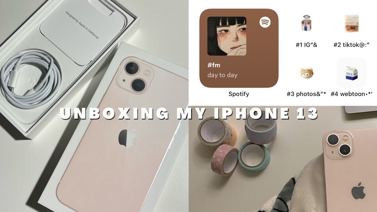 iphone 13 unboxing; aesthetic, iOS layout, apple, designing, widgets 🤳 ...