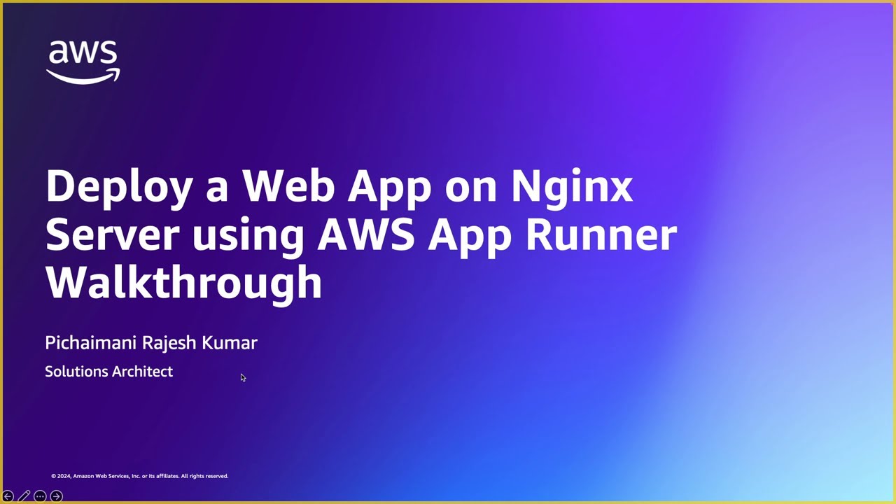 Deploy web app in AWS App Runner | Amazon Web Services - YouTube