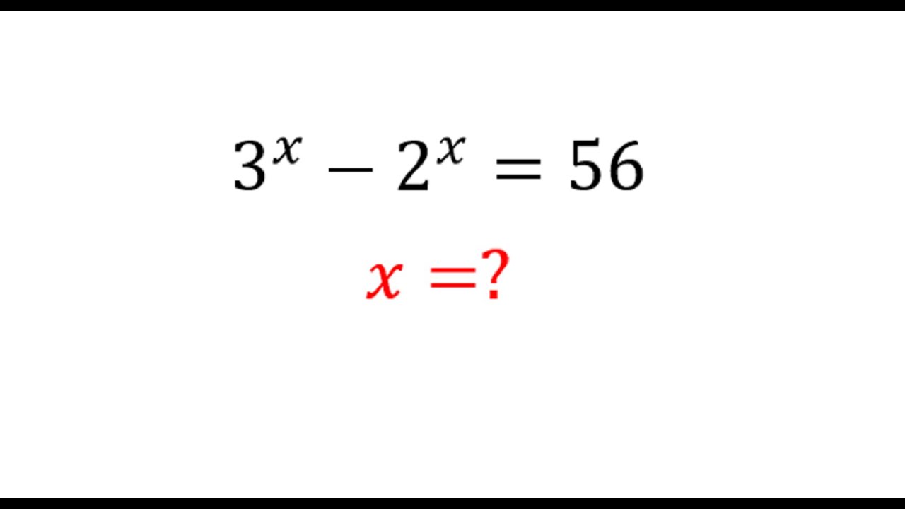 A Brilliant Exponential Equation Solution - YouTube