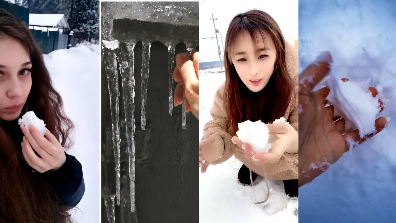 REAL SNOW EATING 2022 / WHITE ICE / HARD ICE EATING / SNOW ICE EATING ...