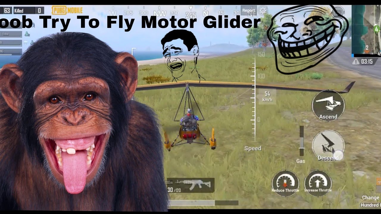 Noob Try To Fly Motor Glider In Pubg | Pubg Mobile | How To Fly Motor ...