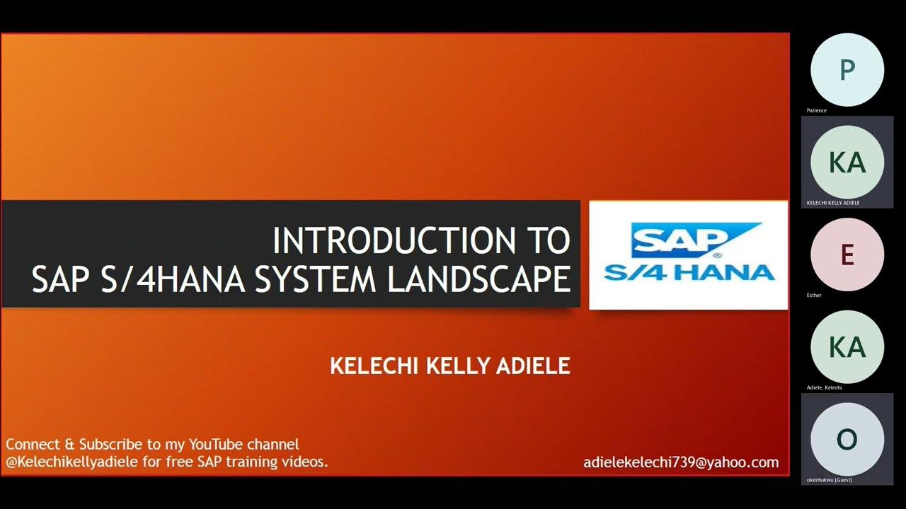 SAP S/4HANA SYSTEM LANDSCAPE TRAINING- PART 1 - YouTube