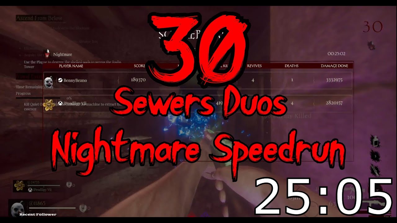 (WR) Duos Sewers Round 30 Speedrun Nightmare 25:05 - Sker Ritual - YouTube