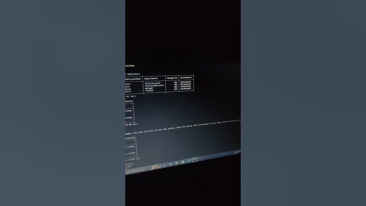 Working on mysql command line #mysql #sql #shorts #viralshort # ...