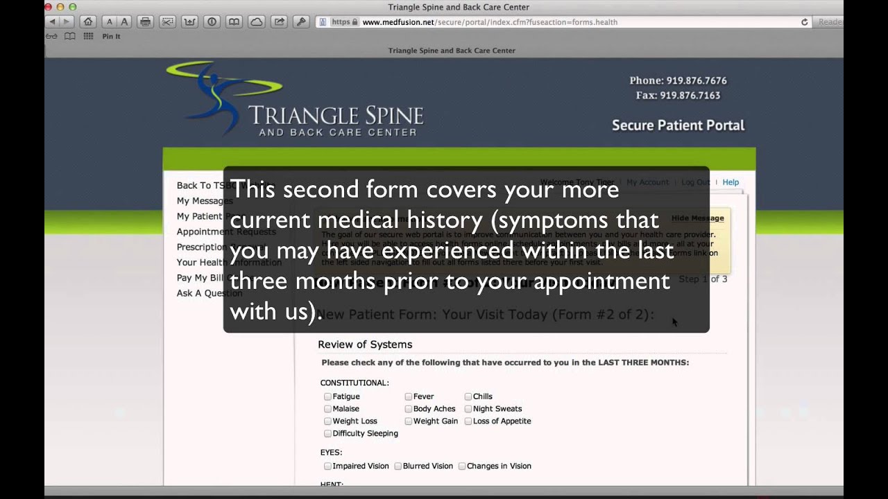 Triangle Spine and Back Care Center-Patient Portal Video Series ...