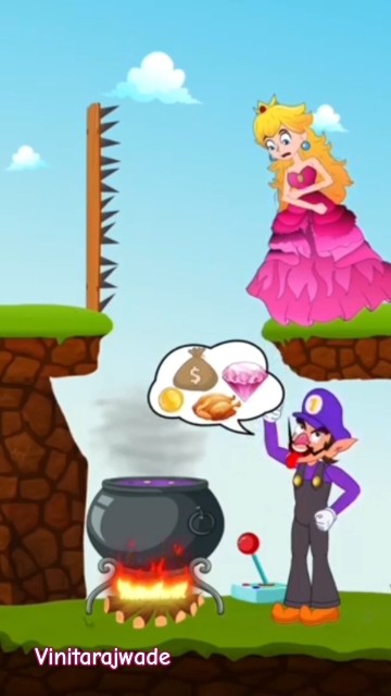 Princess Peach Punishes the Greedy Walugi (Don't Be Greedy) 👸🍎💚 #shorts ...