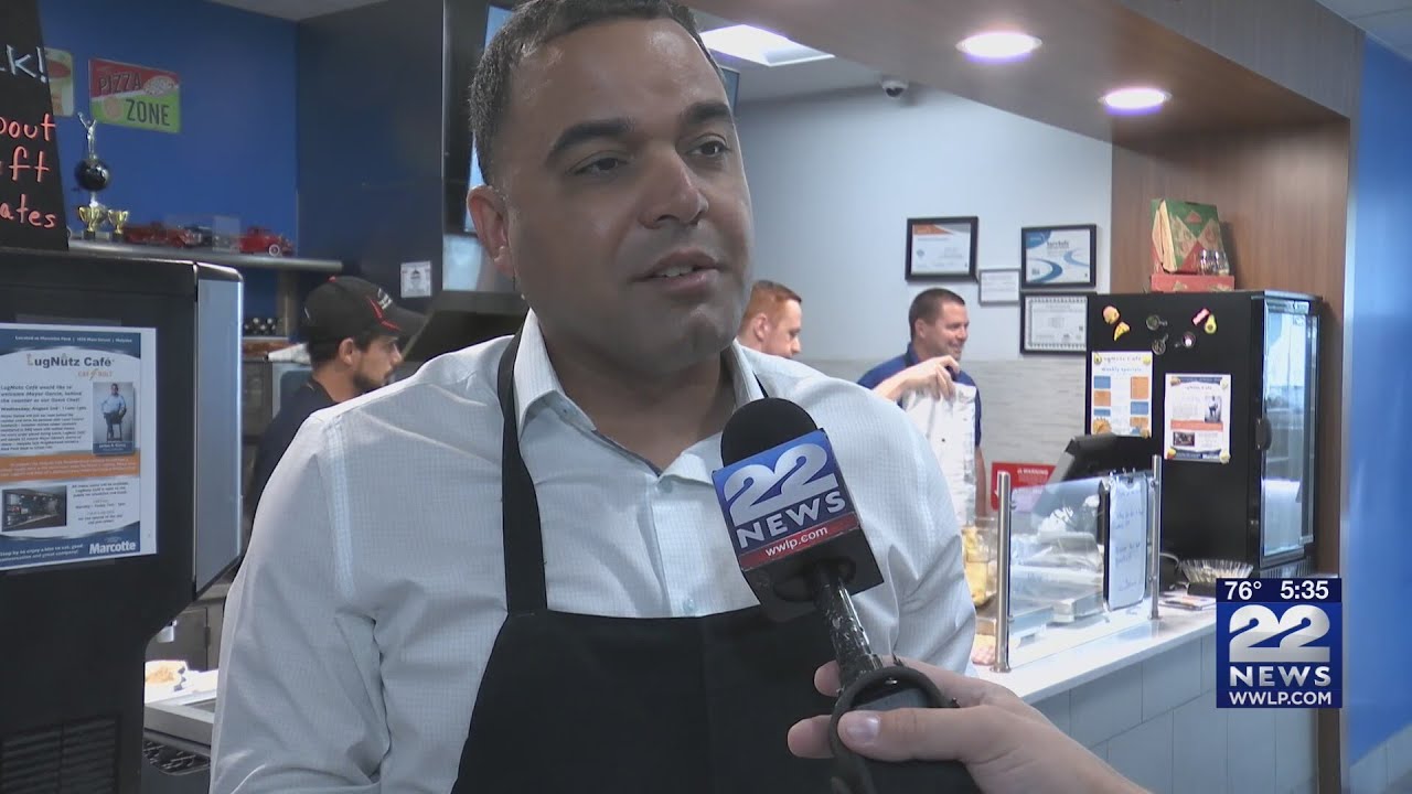 Holyoke Mayor Joshua Garcia serves at LugNutz Café to raise funds for ...