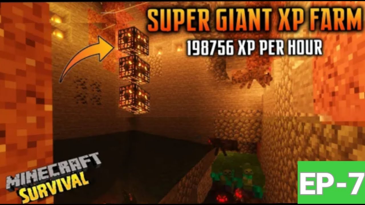 😱SUPER GIANT XP FARM -3 SPAWNER XP FARM-MINECRAFT SURVIVAL#7 - YouTube