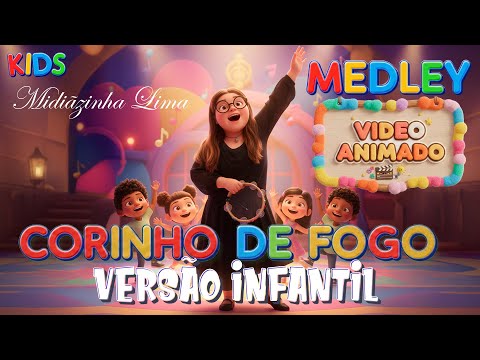 Medley Corinhos de Fogo 🔥 | Midian Lima | Versão Infantil Gospel 🎶#midianlima