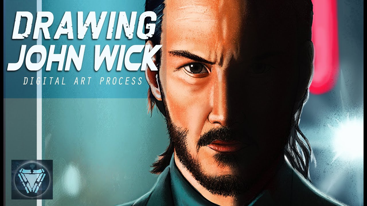 DRAWING JOHN WICK | Digital Art Process | Photoshop (John Wick Chapter ...