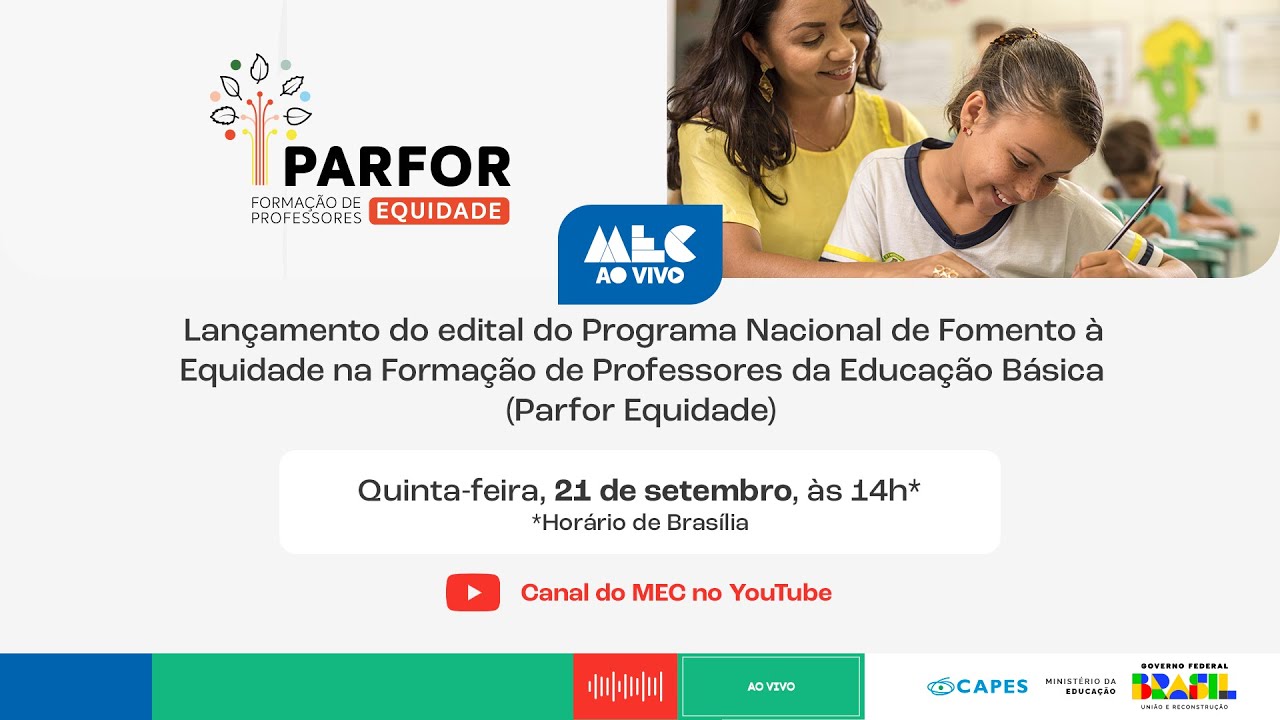 Lançamento do edital do Parfor Equidade - YouTube