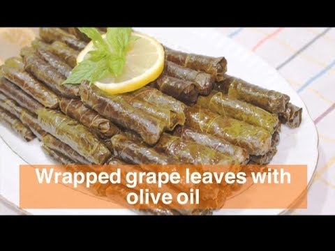 Wrapped grape leaves with olive oil - YouTube
