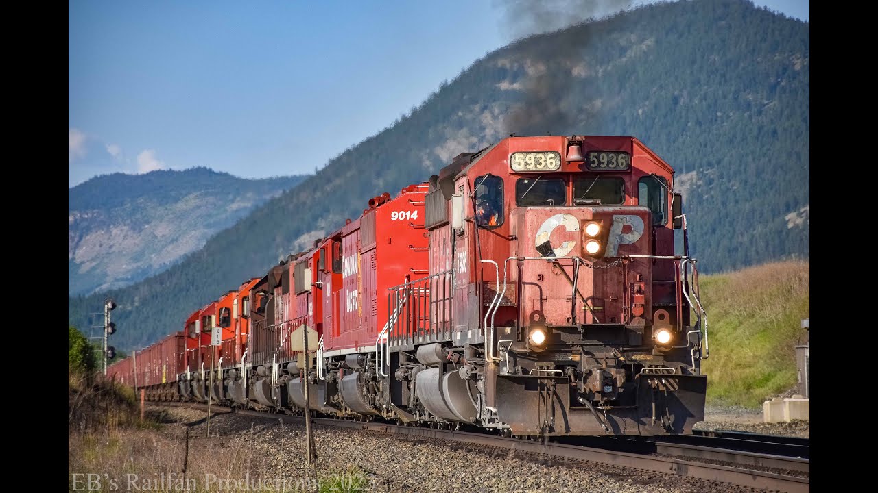 CP 5936 Leads a Big All EMD Lash up on CPKC Extra Train in Chase BC - YouTube