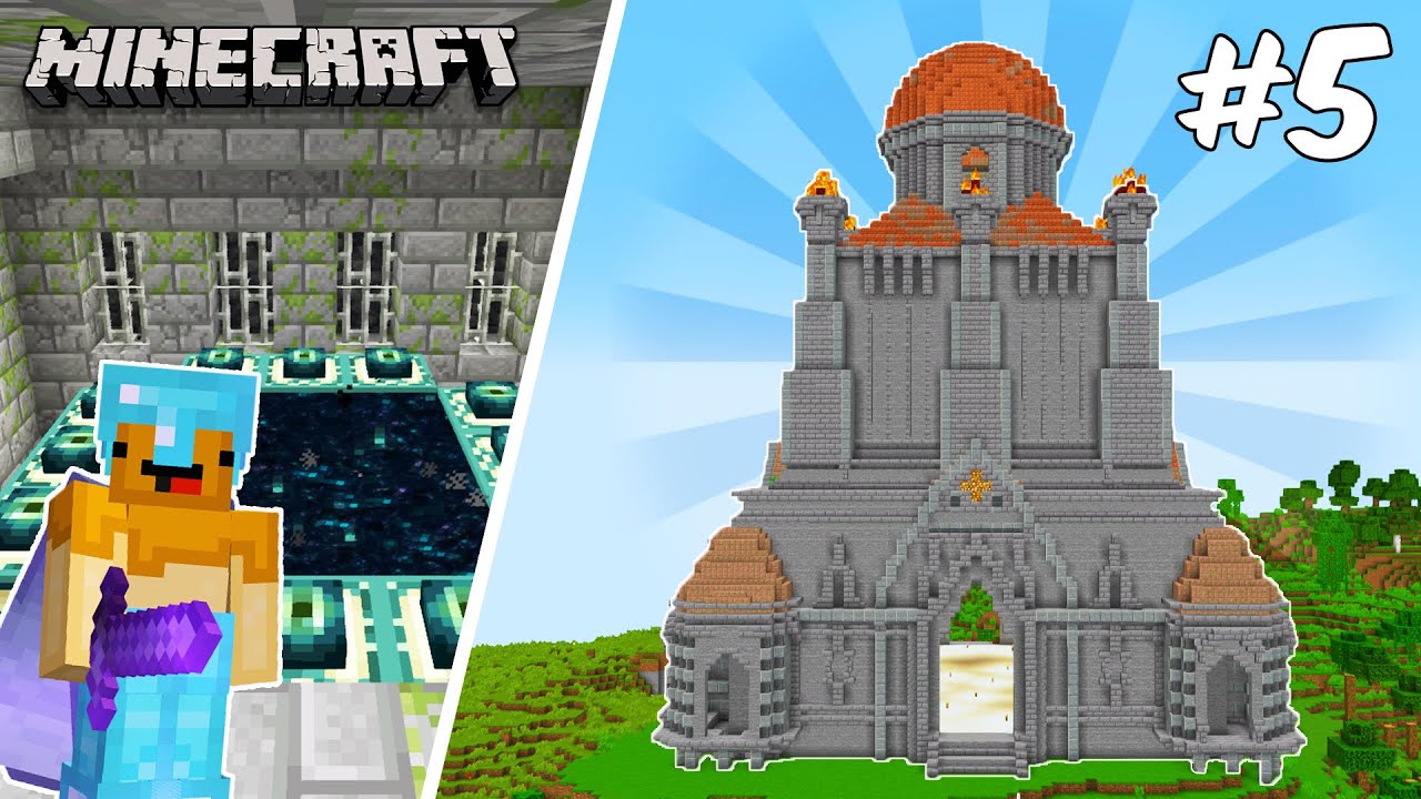 I Built a HUGE Temple For My FIRST PICKAXE! Minecraft Let's Play ...