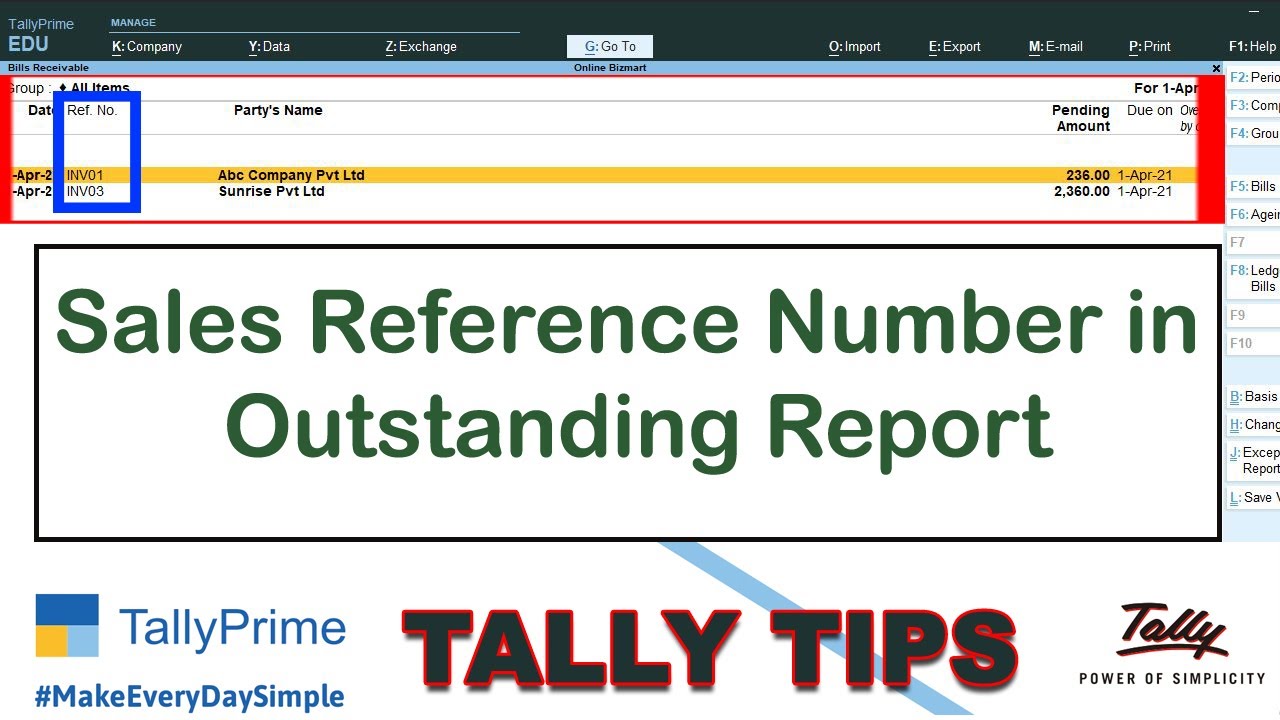 How to Enable Sales Reference Number in Outstanding Report Instead of ...