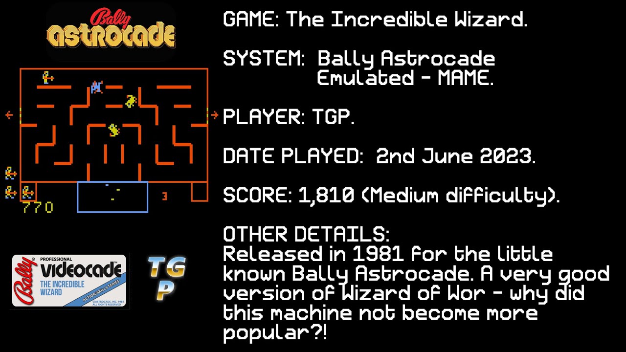 The Incredible Wizard - Bally Astrocade - MAME - Medium Difficulty ...