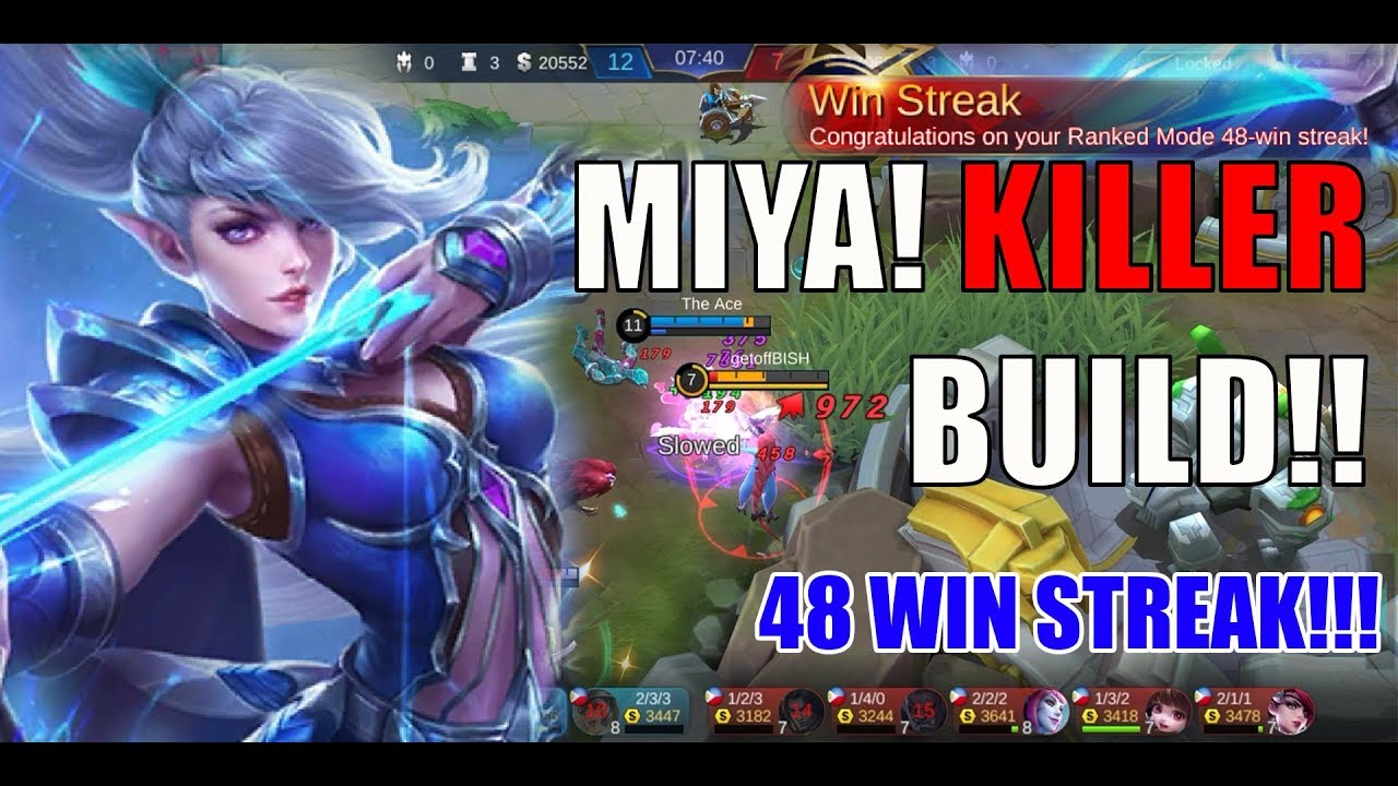 MIYA KILLER BUILD (Anti tank) - 48 WIN STREAK!!! MLBB 100% WIN RATE ...