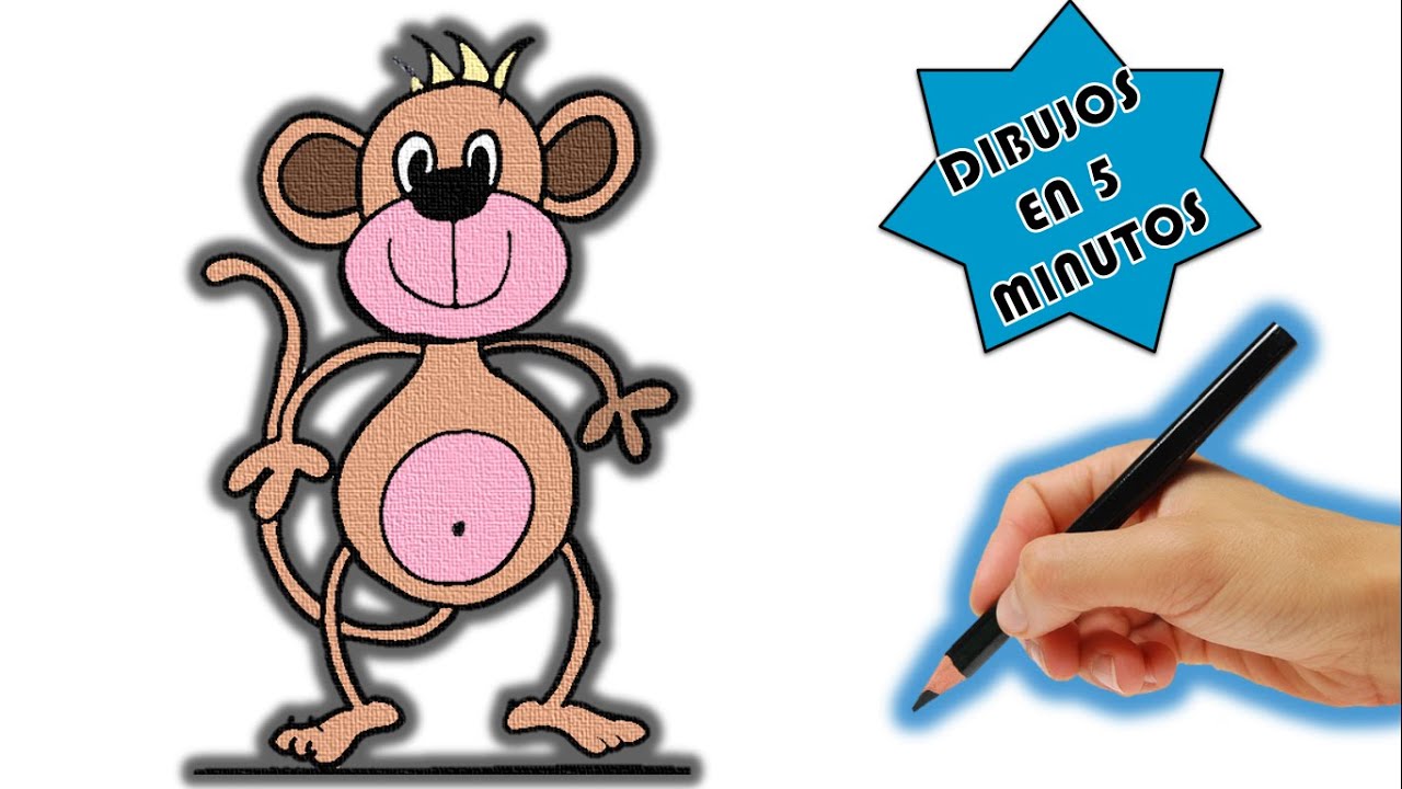 Cómo dibujar un mono fácil para colorear/ CUADERNO DE DIBUJO PARA NIÑOS ...