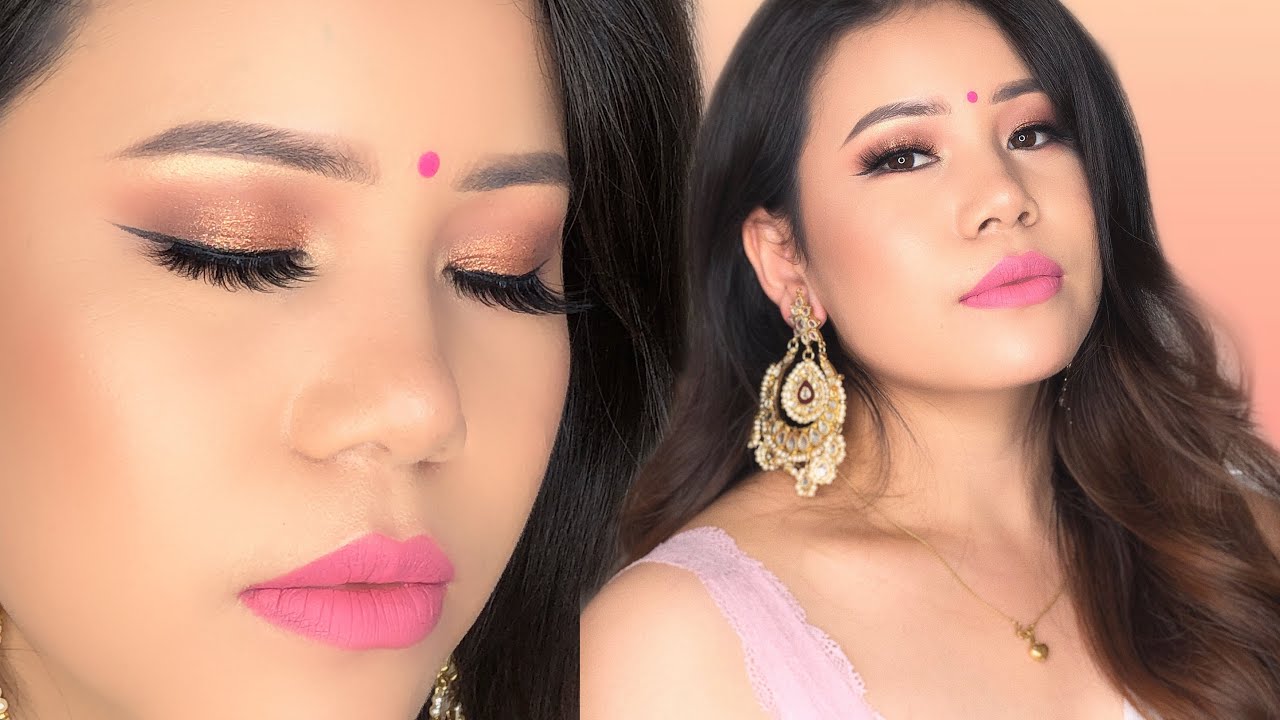 NEPALI Party Makeup || Pink beautiful makeup || Mamta - YouTube