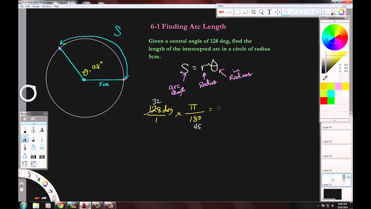 pre calc 6.1 Finding Arc Length - YouTube