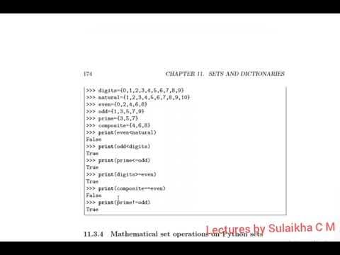 set and dictionary---module3#algorithmicthinking with python#ktu #kmea - YouTube