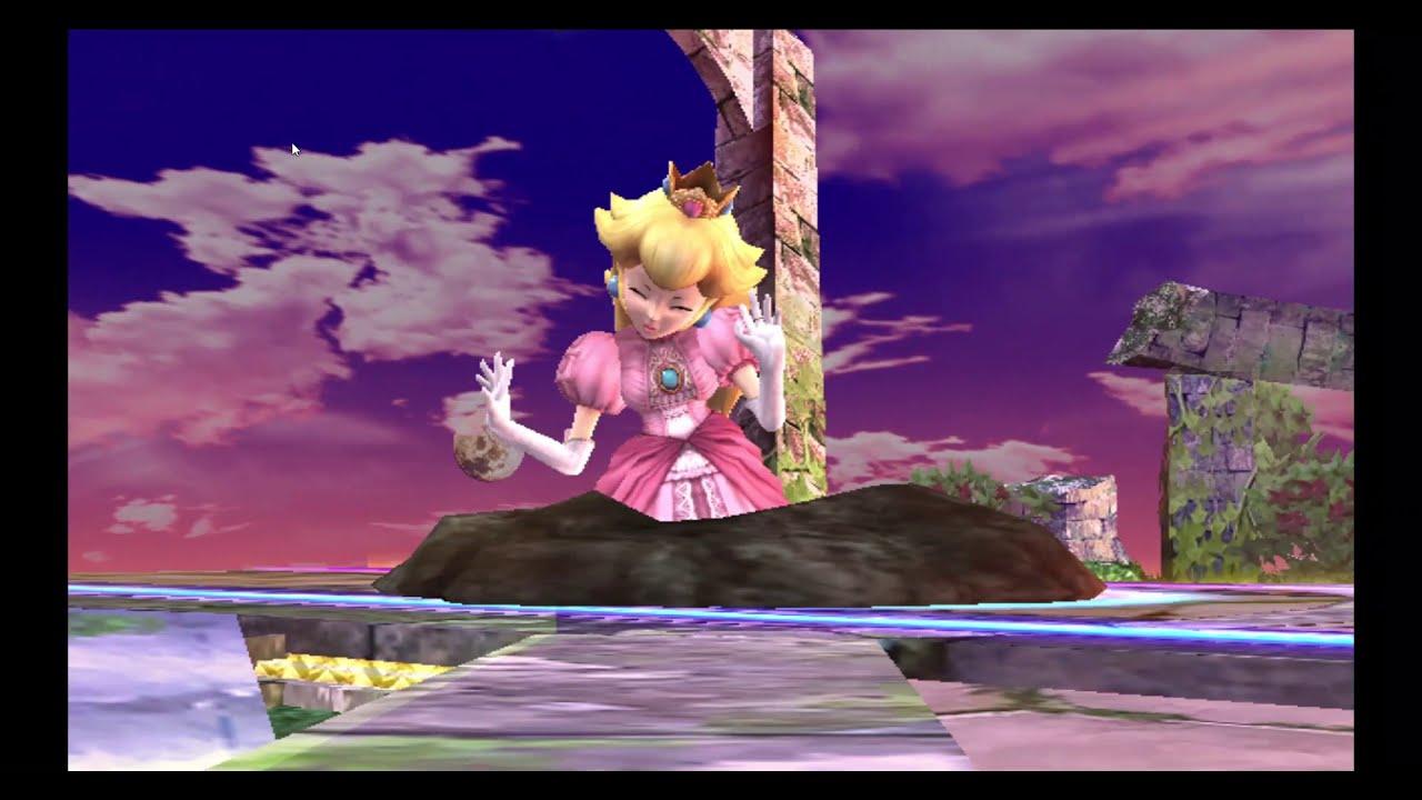 Peach being frozen by being buried in Super Smash Bros Brawl - YouTube