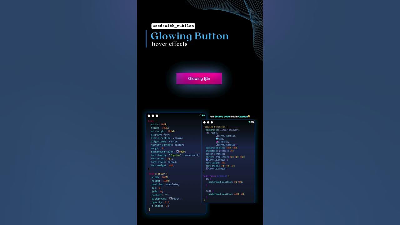 Glowing Button Codewith Muhilan Css Coding Youtube
