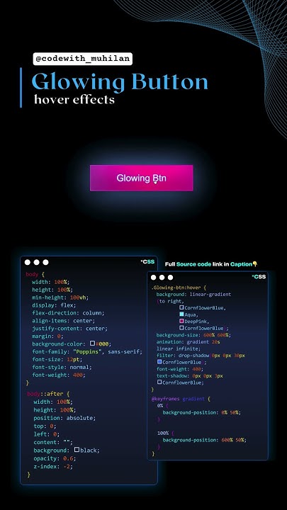 Glowing Button Codewith Muhilan Css Coding Youtube