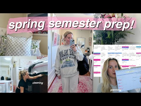 SPRING SEMESTER PREP! 🌸 getting into a routine, healthy habits, working out, cleaning, organizing