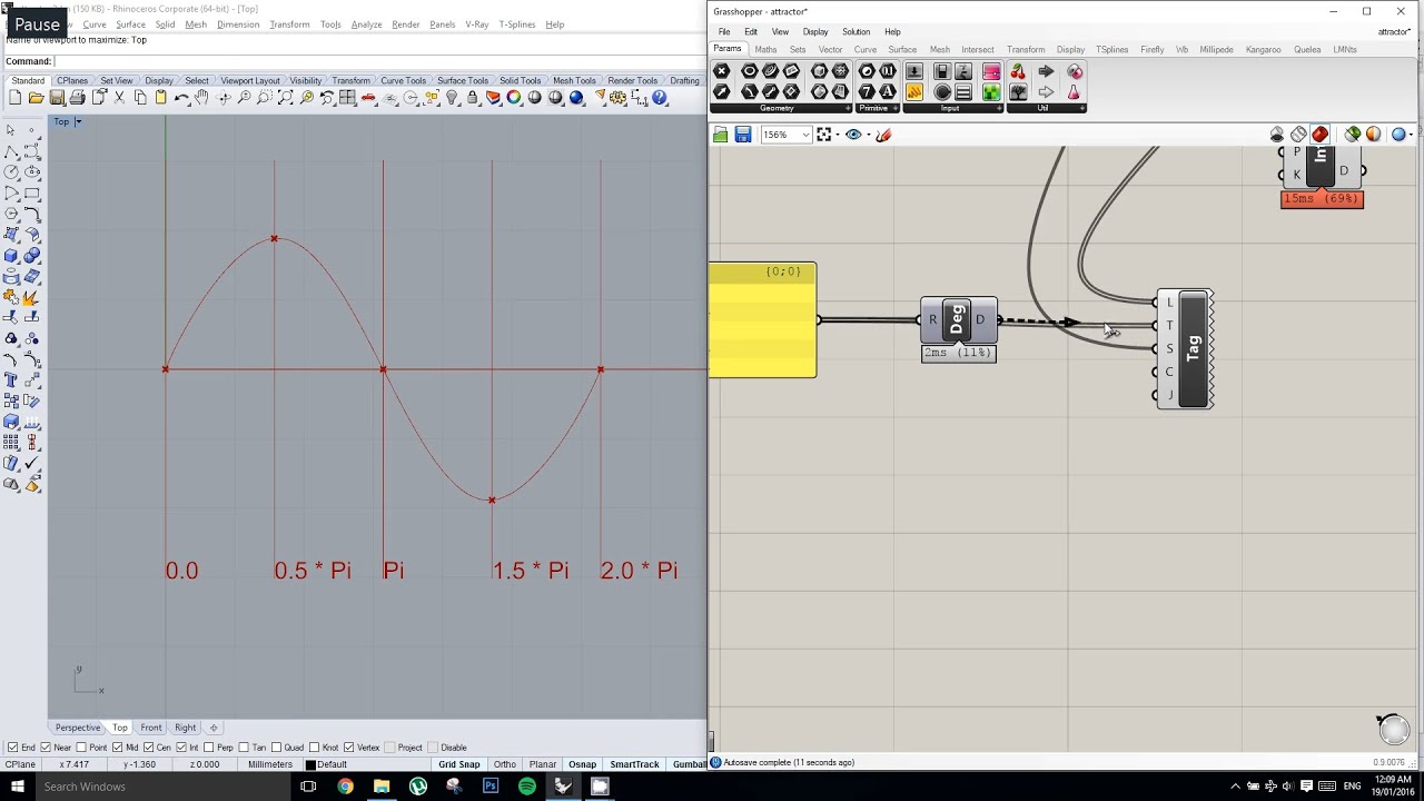 Grasshopper 10 Sine Functions Youtube