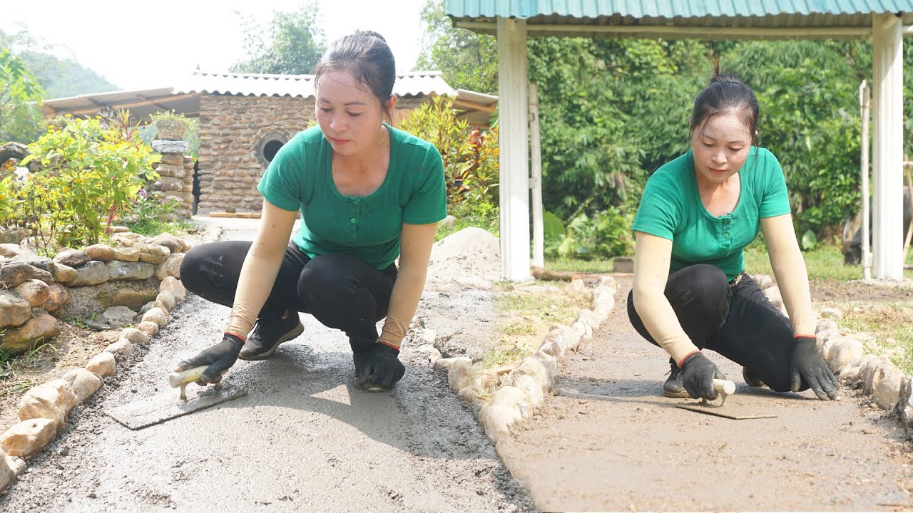 Build Road From Farm Gate To Stone LOG CABIN, How To Concrete Road ...
