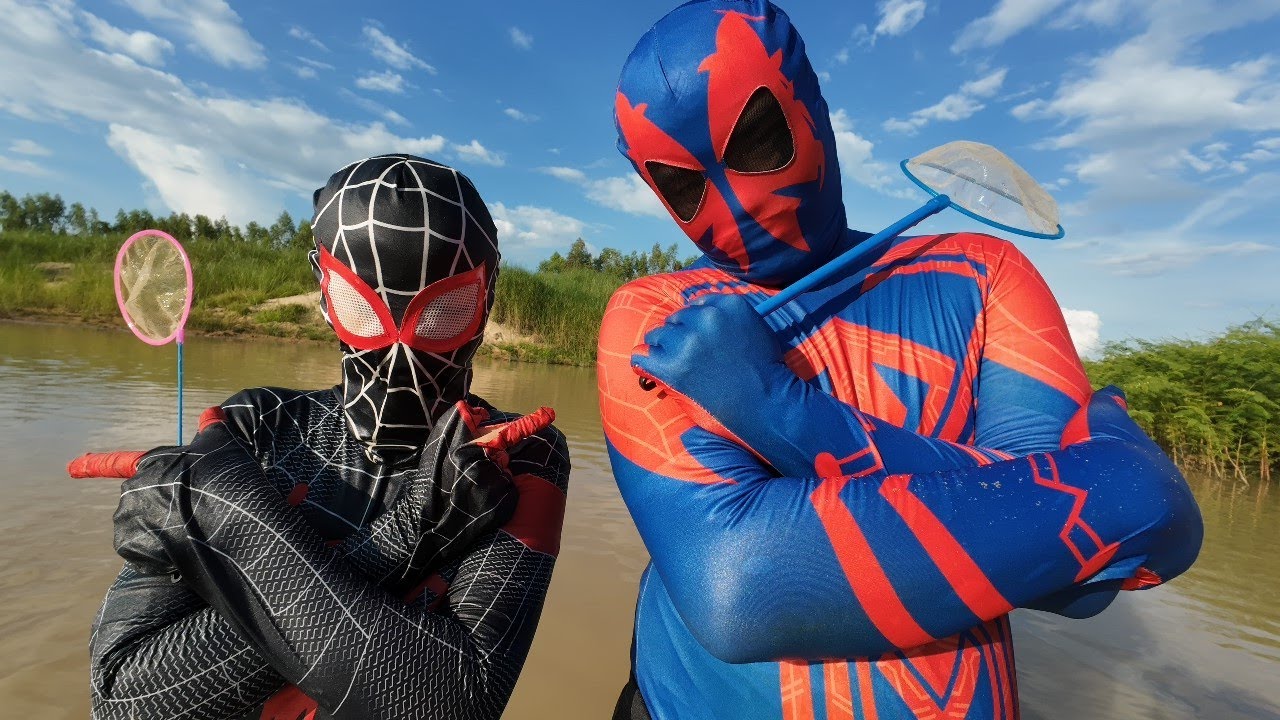 Spider-Man lounges on a flooded beach and is shocked that his fish tank ...
