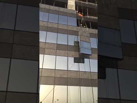 UCW Panel installation - lifting by Monorail motor - YouTube