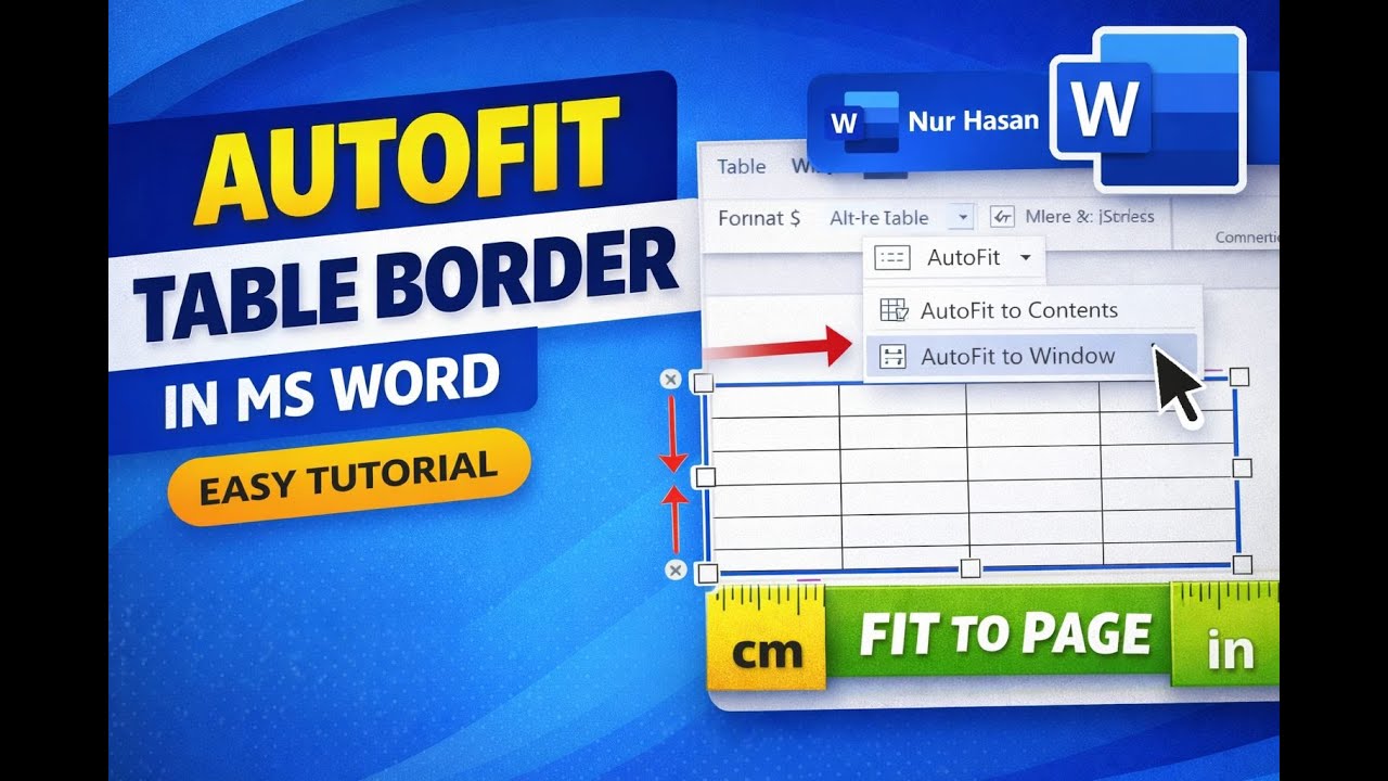 How to AutoFit Table Border in MS Word Adjust Table to Page ...