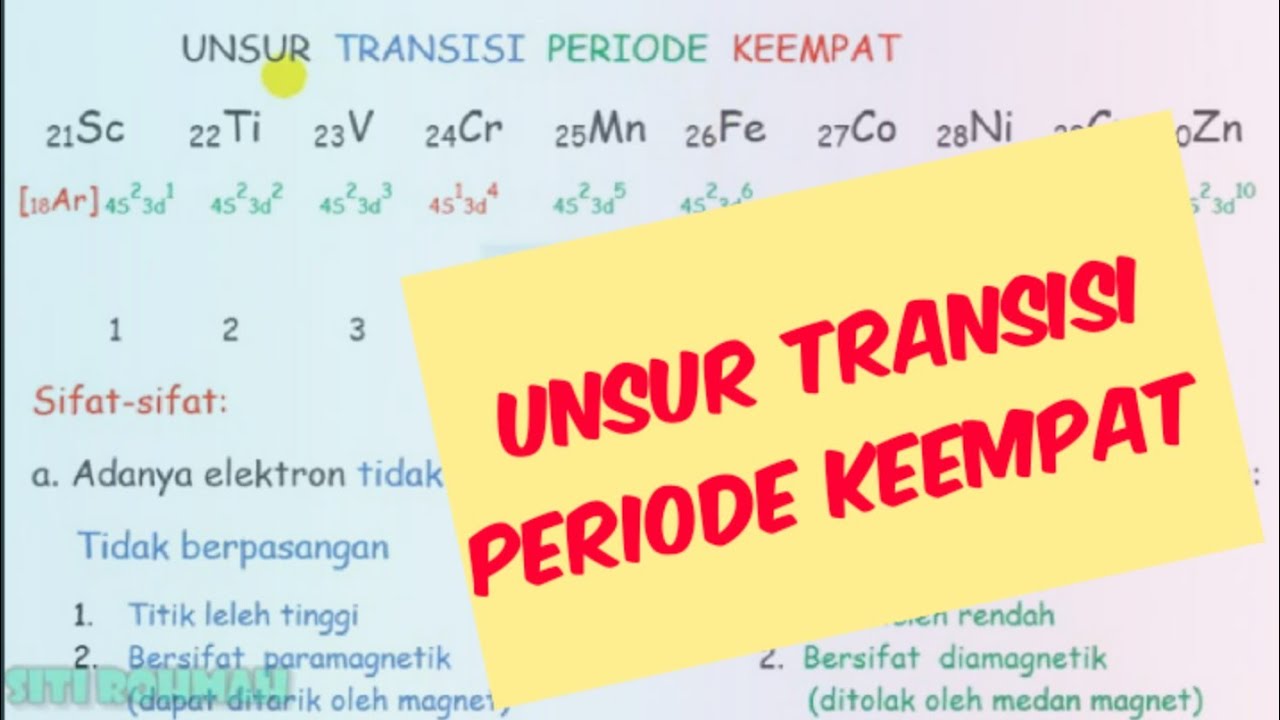 UNSUR TRANSISI PERIODE KEEMPAT - KIMIA - YouTube