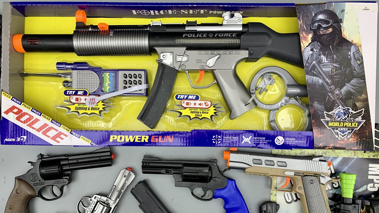 New Toy Police Shotgun Box Opening! MP-5 Weapon, Bead Shooting Guns And ...