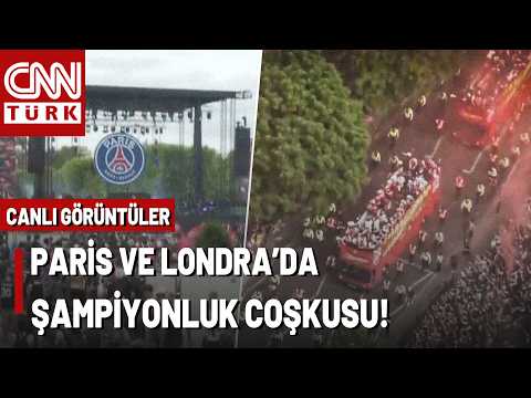 Devler Ligi Şampiyonu PSG ve Premier Lig Şampiyonu Arsenal! Paris ve Londra Şampiyonluğu Kutluyor