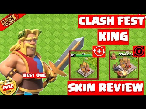CLASH FEST KING SKIN REVIEW OF COC l Clash of Clans l Clashflict - YouTube