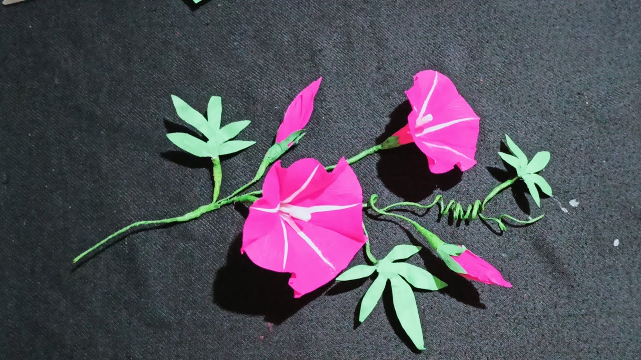 Kolambi poovu | Allamanda flower making | Paper crafts - YouTube