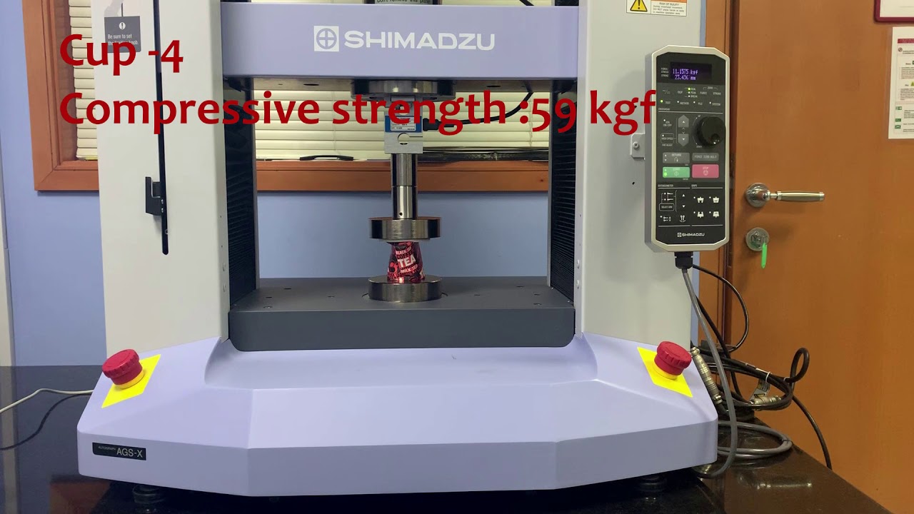 Compressive Strength of Paper Cups - Shimadzu Autograph Machines - YouTube