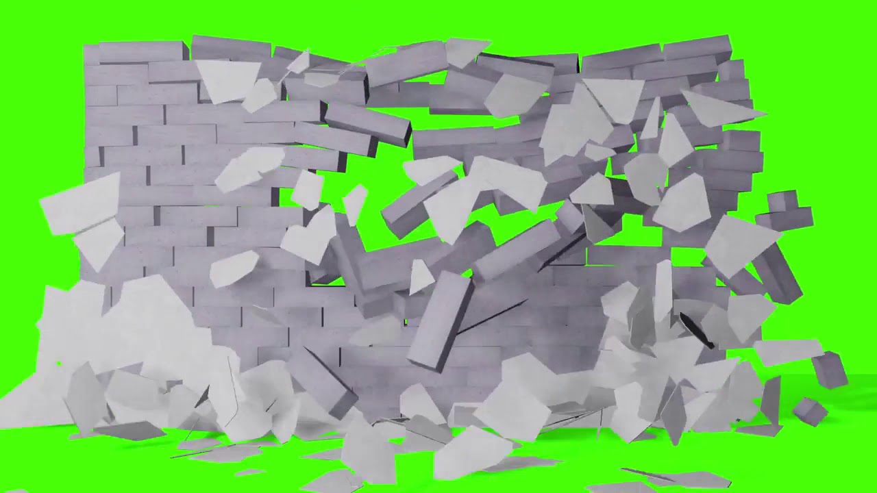 Brick Wall Explosion Green Screen Effect FHD - YouTube