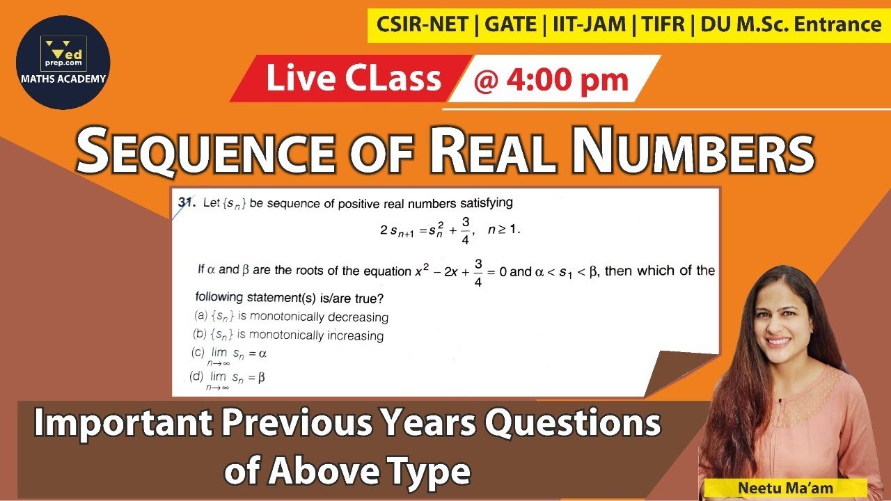 Sequence Of Real Numbers Previous Year Questions Csir Net Gate Iit Jam Du Maths