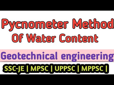 Pycnometer Method of Water Content | Geotechnical engineering | SSC-JE ...