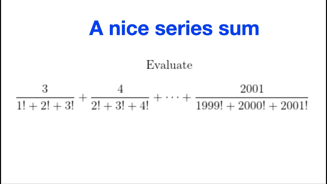 Telescoping series sum: Beautifully done! - YouTube