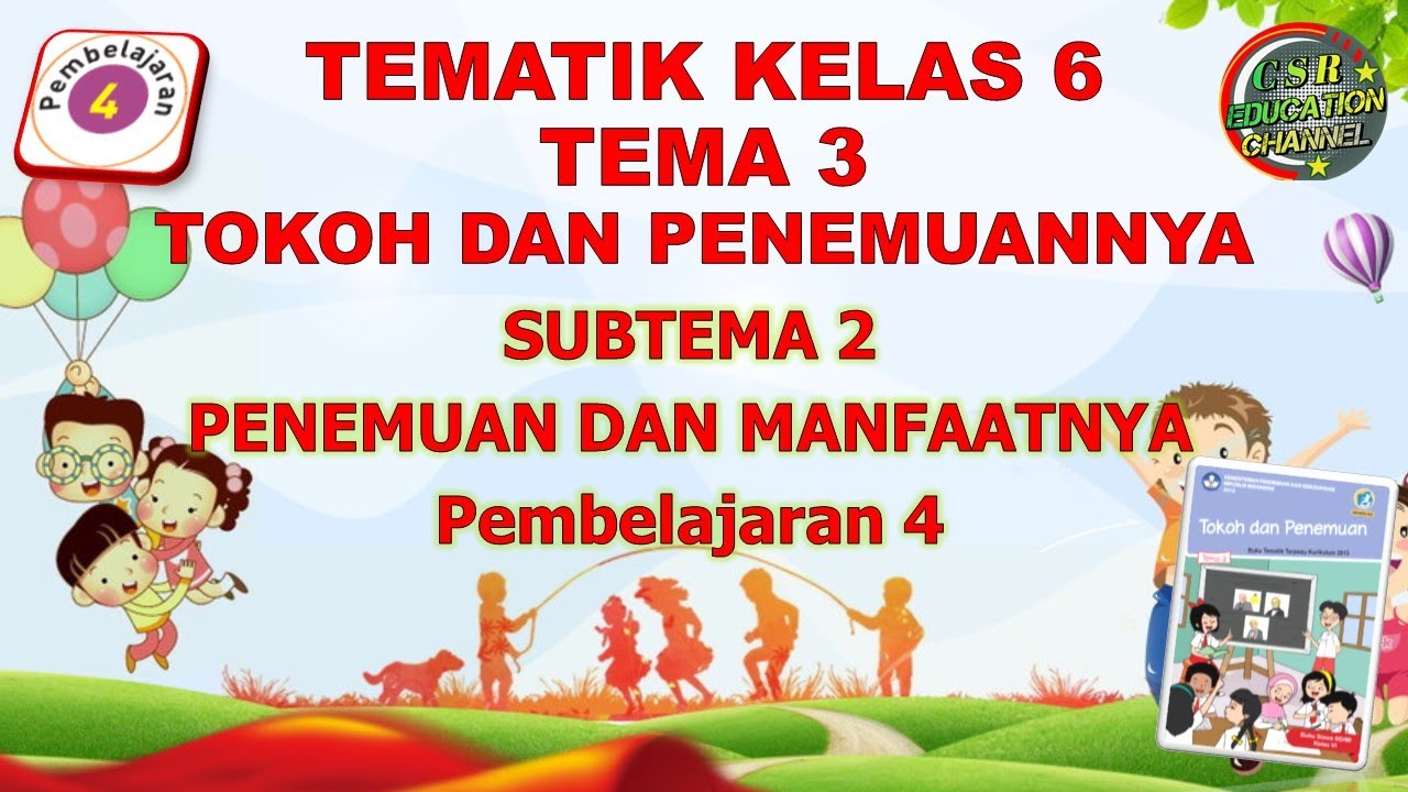 Kelas 6 Tematik : Tema 3 Subtema 2 Pembelajaran 4 (Tokoh dan ...