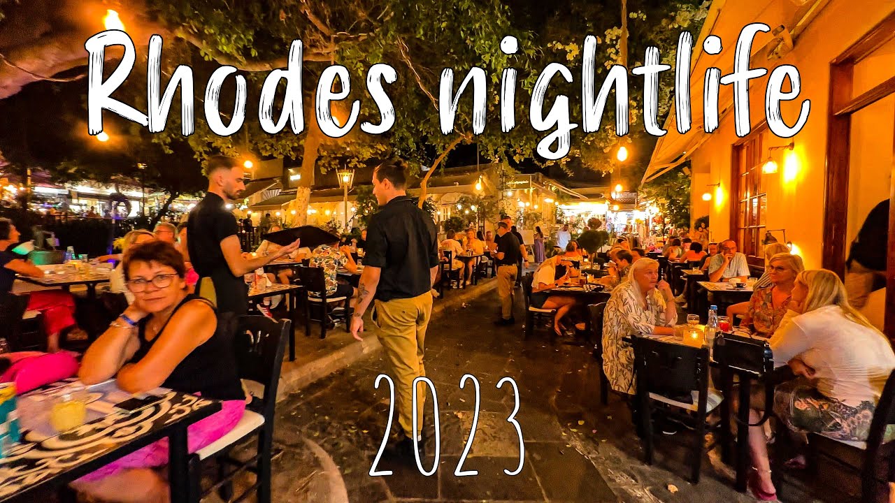 Rhodes Greece | Nightlife | Rhodes town, walking tour 4k, Rodos Greece ...