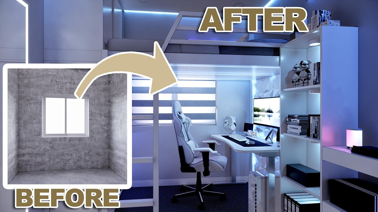 LOFT BED IDEA for Small Rooms - 6.25sqm. / 67.3sqft. Minimal Aesthetic ...