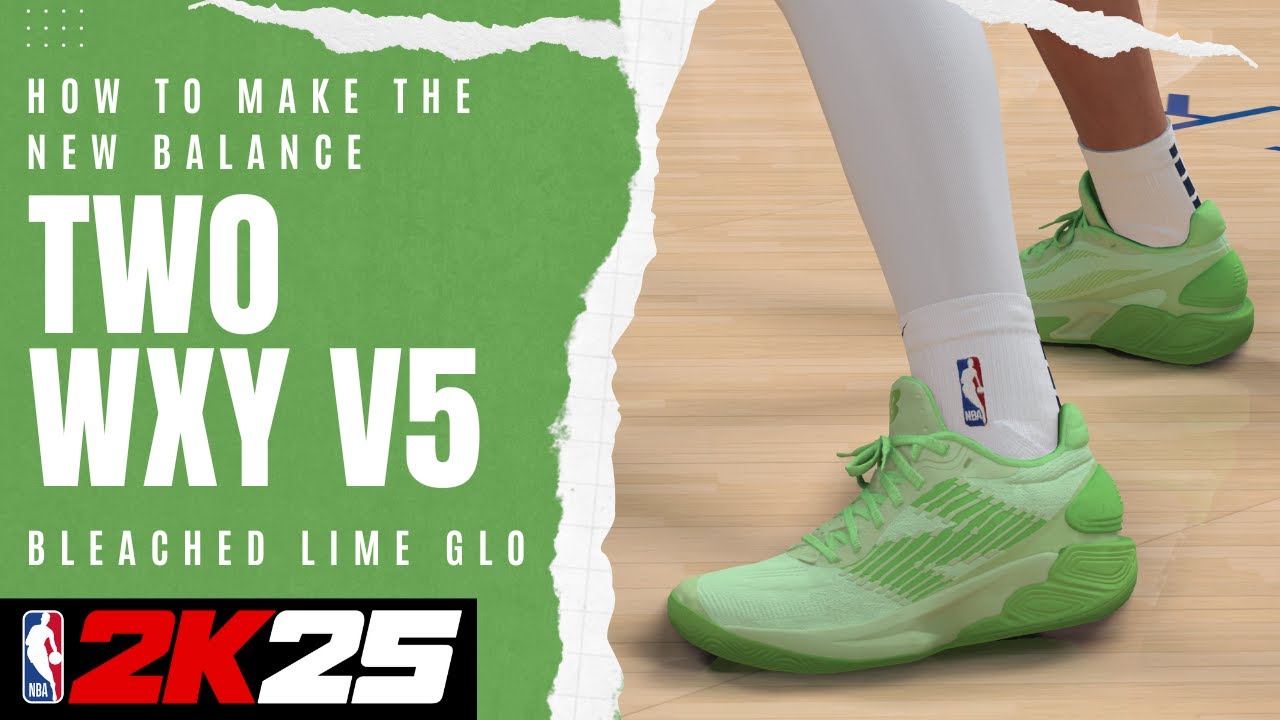 New Balance Two Wxy 5 Bleached Lime Glo | NBA 2K25 Shoe Creator - YouTube